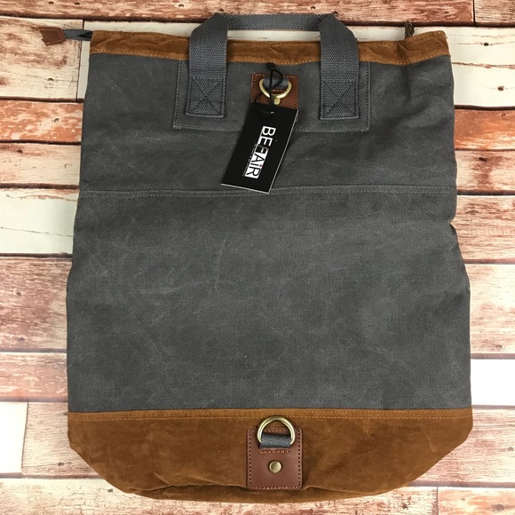 BEFAiR | Bags | Befair Gray Brown Travel Rucksack Messenger Bag | Poshmark